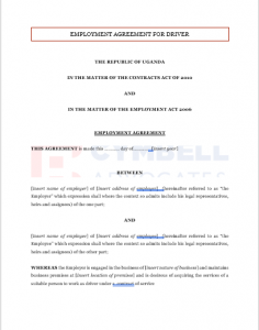 Employment Contract for Driver - CM Advocates LLP - Uganda